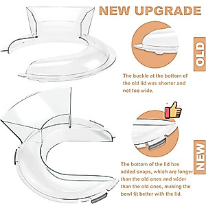 Puxyblue KN1PS Pouring Shield Latest upgraded 4.5 and 5 Quart Stainless Steel Bowls Tilt Head Stand Mixer Bowls 1year Warranty