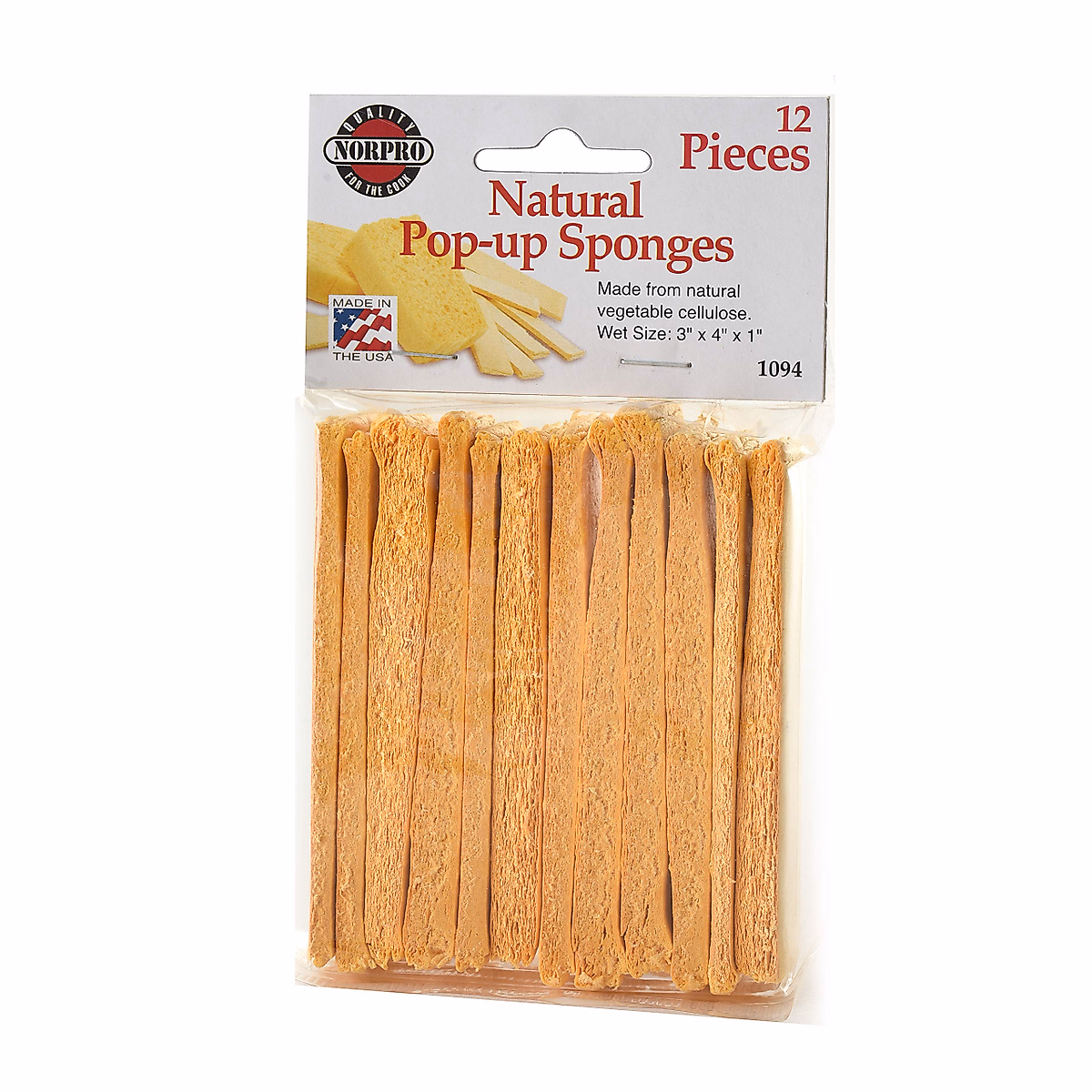 Norpro Natural Sponges Pop-Up 12 Piece New Handy For Kitchen Drawer Glove Box