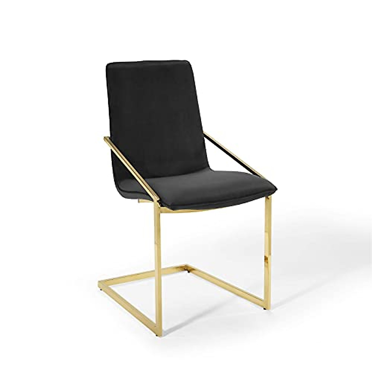 Modway Pitch Performance Velvet Dining Armchair, Gold Black 21.5 x 19.5 x 35.5