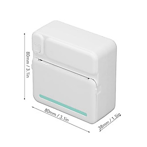 ZIZEV Portable Thermal Printer, Mini Multifunctional Thermal Printer, Rechargeable, 200dpi Resolution, for Photo (White Green)