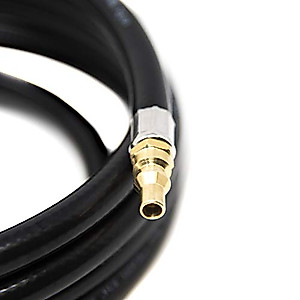 GasOne 2140-012 Extension-1/4 Male Flow Plug 12 ft, RV Quick Connect Propane Hose, Black