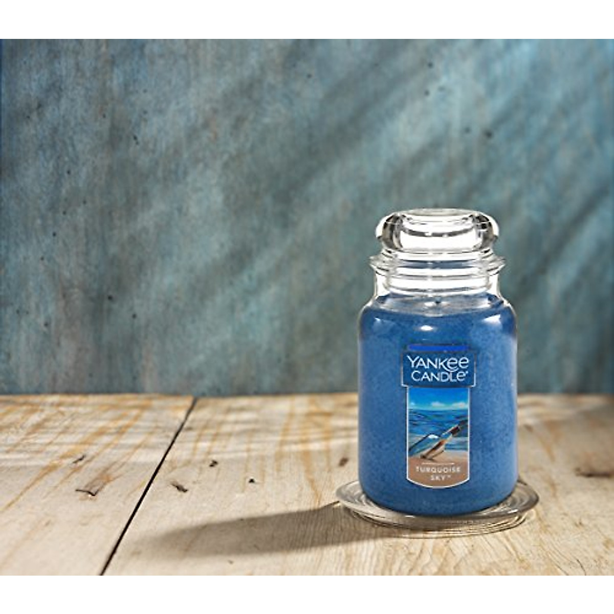Yankee Candle Turquoise Sky Scented, Classic 22oz Large Jar Single Wick Candle, Over 110 Hours of Burn Time