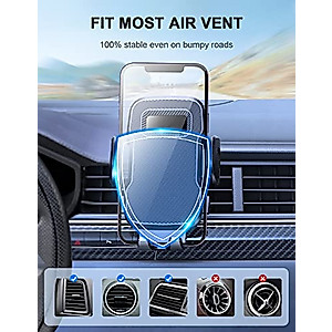 Dawinga Car Phone Holder Mount, [Military-Grade Suction] Phone Mount for Car Dashboard/Windshield/Vent，4-in-1 Universal Hands-Free Phone Holder for Car Compatible with iPhone 14 13 12 11 Pro Max, etc