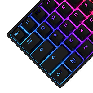 Matrix Elite Series Black 60% Mechanical Gaming Keyboard: Fast Switches - Millions of RGB Options - No Latency - 61 Keys - Doubleshot PBT keycaps - Hot Swappable (Brown Switches)