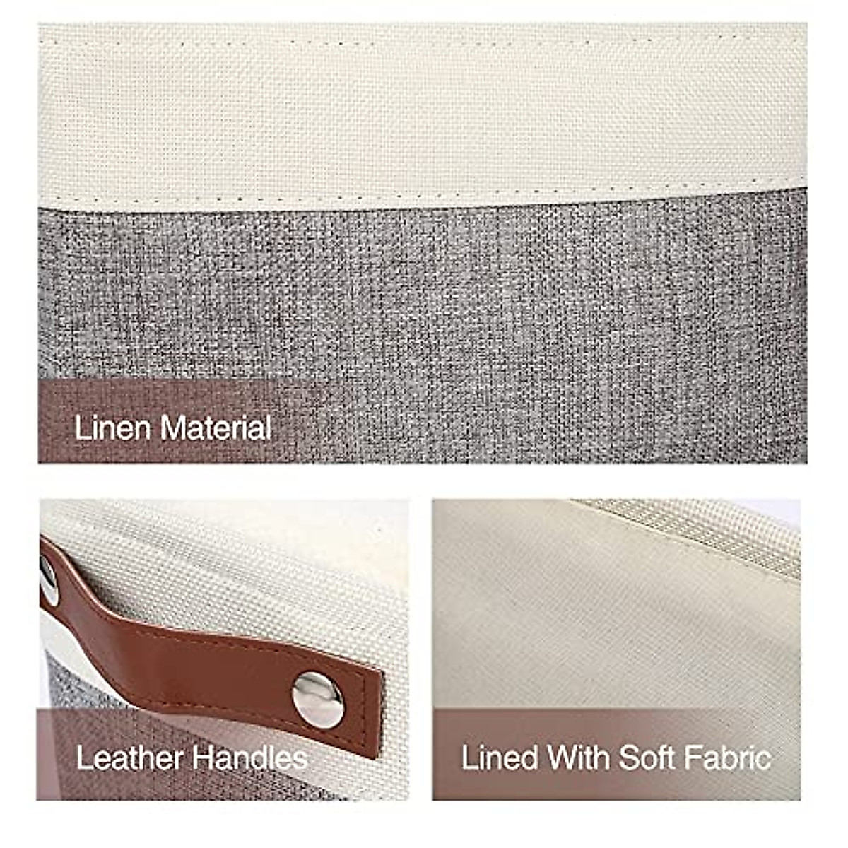 WOOROLL Set of 4 Fabric Storage Bins With Handles, Collapsible Storage Baskets For Organizing, Small Storage basket For Shelves, Closets, Laundry, Nursery