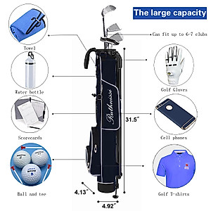 Golf Stand Bag, Lightweight Golf Easy Carry Bag with Padded Strap，Durable Pitch n Putt Golf Bag, Practice Ranger Sunday Golf Bag for Men&Women