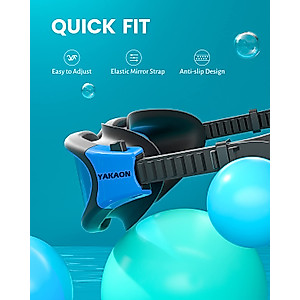 YAKAON Kids Swim Goggles 6-14, Wide View and Clear Vision Underwater, Non-Polarized Clear Lenses, Anti-Fog, UV Protection, & Leak-Proof Seal for Boys/Girls in Pools or Openwater
