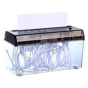 Portable Mini Paper Shredder, USB Auto A4 Paper Shredder Document Cutter Strip Cutting Machine Office Stationery Black