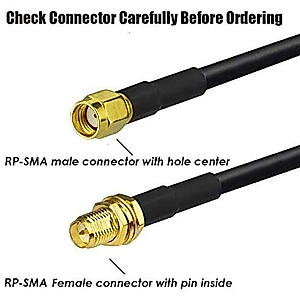 CORONIR 2Pack 33ft WiFi Antenna Extension Cable RP-SMA Male to Female Connector for Wireless LAN Router Bridge Wireless Network Card Security IP Camera