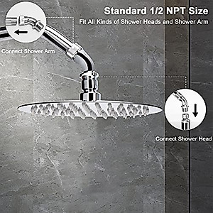NearMoon Shower Elbow Adapter for Shower Head, Solid Brass 45°G1/2 Male to Female Shower Arm Extension Connector, Polish Chrome