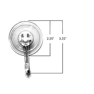 Suction Cup Hooks for Storage and Organization in Home, Kitchen, Office, and Bathroom, 2 1/4 inch- Strong Durable Locking Hanger, Holder- for Shower, Bath, Loofah, Utensils, Wreath, Decorations, Clear