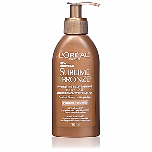 L'Oreal Paris Skincare Sublime Bronze Hydrating Sunless-Tanning Milk Medium, Sunless tanning lotion, 5.5 fl. oz.