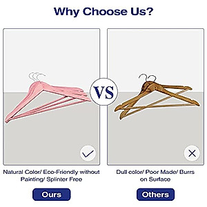 FairyHaus Natural Cedar Hangers 24Pack, Smooth Finish Wooden Coat Suit Hangers - Slim Sleek & Flat Cedar Wood Shirt Hangers with 360° Rotating Hook, Durable Cedar Clothes Hangers
