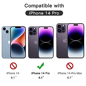 JETech Full Coverage Screen Protector for iPhone 14 Pro 6.1-Inch (NOT FOR iPhone 14 Pro Max 6.7-Inch), Black Edge Tempered Glass Film with Easy Installation Tool, Case-Friendly, HD Clear, 3-Pack