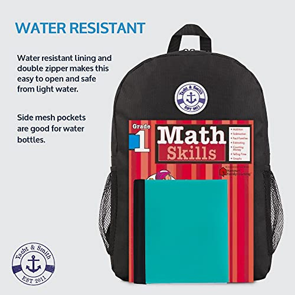 Yacht & Smith 3 Pack Backpack, Bulk 17 inch Lightweight Outdoor Travel Gym Corporate Events Bag