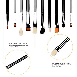 Duorime Silky 10Pcs Eyeshadow Makeup Brush Set Essential Eye Makeup Brushes Kit For Blending Eyeshadow, Eyeliner, Crease, Eyebrow Cosmetics Tool