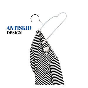 Amber Home 11.8" Lovely Baby Clothes Hangers 20 Pack, Sturdy Metal Wire & Cute White Coating Children Toddler Kids Clothes Hangers for Shirt Coat Pants Trousers (White)