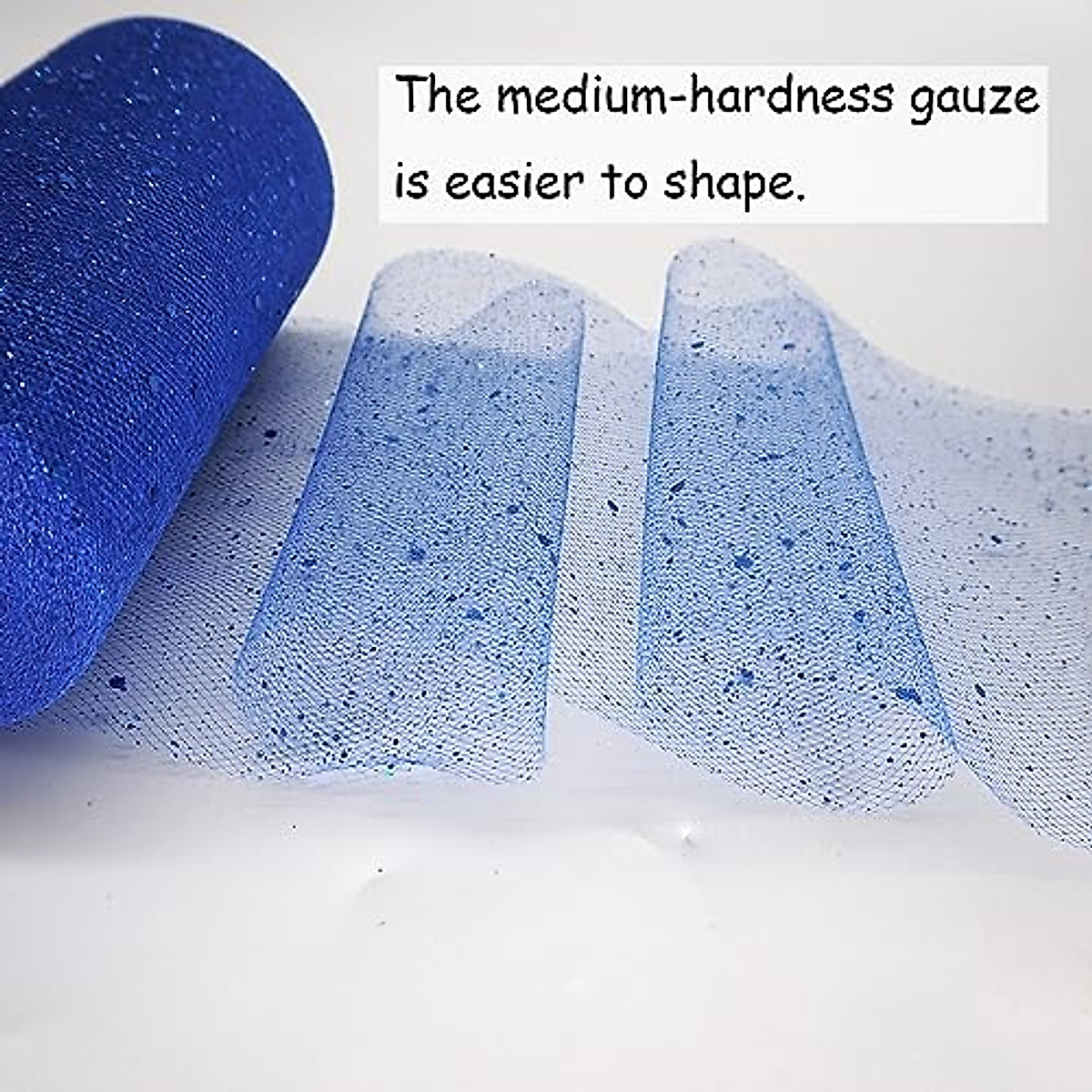 Glitter Tulle Fabric Rolls 6 Inch 50 Yards (150FT) Sequin Sparkling Ribbon Spool Netting for Wedding, Tutu Skirt, Gift Wrapping, Party Decoration (Royal Blue)