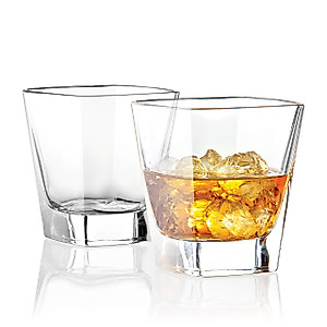 Barski - European Glass - Square - Double Old Fashioned Tumbler Glasses - Uniquely Designed - Set of 6-11 oz. - Made in Europe