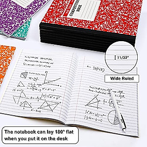 feela Composition Notebook, 8 Pack 8 Pastel Colors Wide Ruled Composition Books Bulk, Marble Cover Notepad Lined Cute Journal Notebooks for School Supplies Notes Taking Writing, 9.75 X 7.5 in