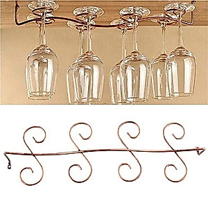 HAOZHAO Practical Wine Glass Rack Stemware Hanging Under Cabinet Holder Hanger Shelf Kitchen (Color : 8 Cup Rack)