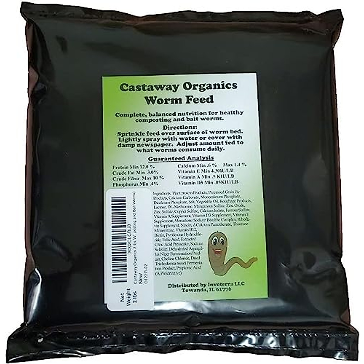 Castaway Organics Worm Food for All Composting Worms and Bait Worms (2 Pounds)