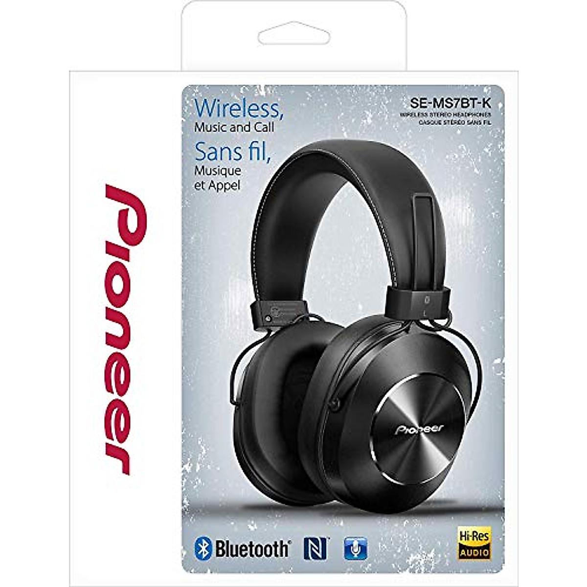 PIONEER Bluetooth and High-Resolution Over Ear Wireless Headphone, Black (SE-MS7BT-K)