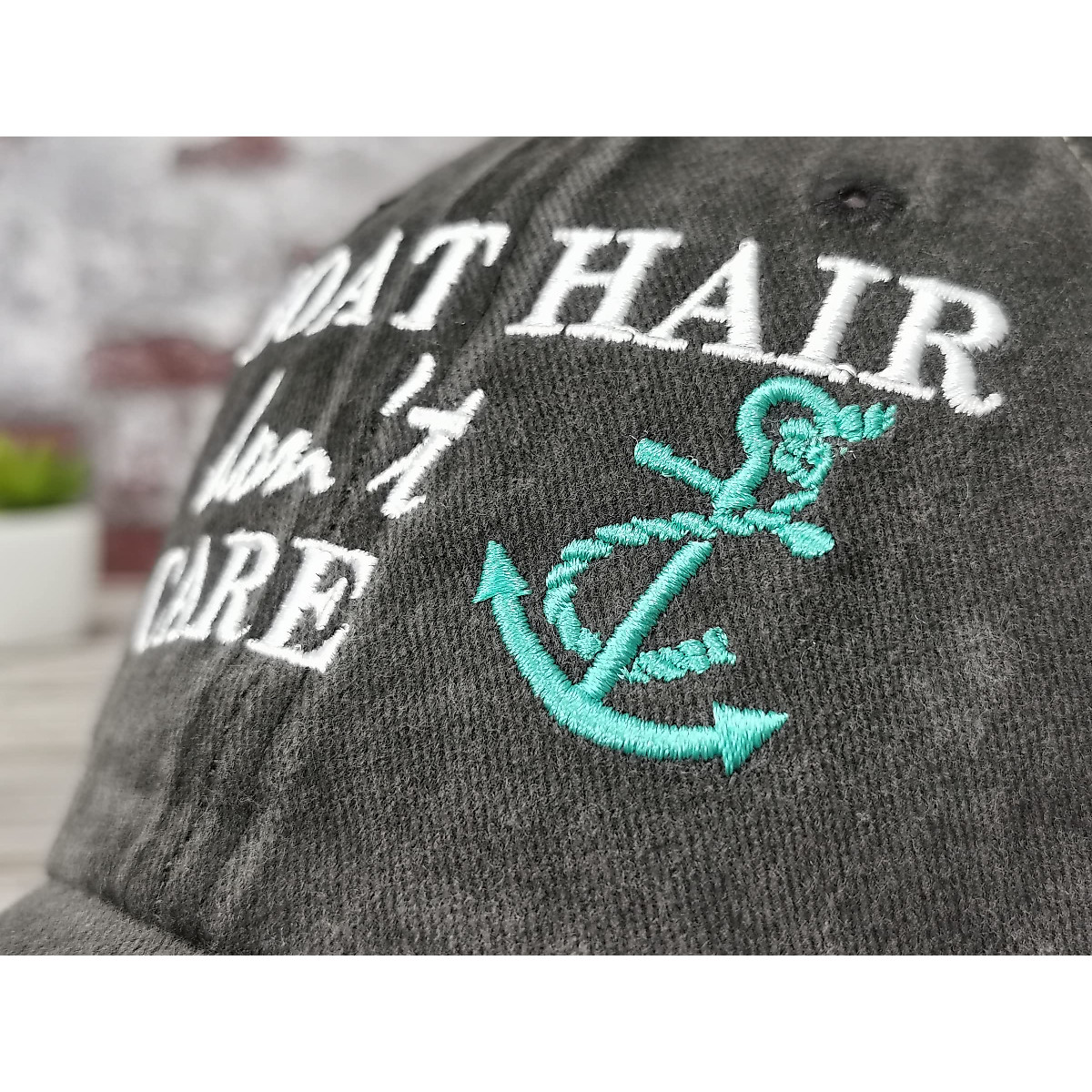 Hepandy Embroidered Boat Hair Don't Care Baseball Cap for Women, Embroidery Trucker Hat, Adjustable Snapback Mesh Dad Hats