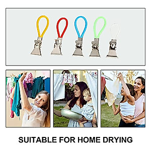 Cabilock 20pcs Kitchen Hook Cupboards Loops Home Travel Clips Dishcloth for Hangers Towels Clip Hanging Holder Laundry Cloth Clothes Towers Hanger Towel Metal Tea Bathroom