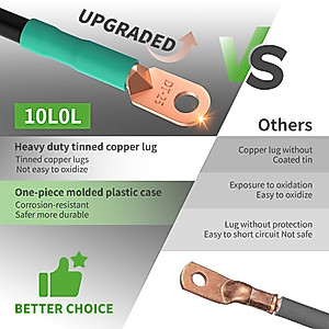 10L0L Golf Cart Battery Cables 4 Gauge for Club Car DS 1995-2022 (48 Volt) Also for Yamaha G2 G8 G9 (36 Volt) Golf Cart Batteries Cables with 5PCS 14.17" Heavy-Duty AC/DC Cables