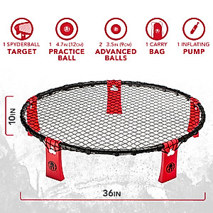 Franklin Sports Spartan Spyderball Game Set - Includes 3 Balls, Carrying Case and Rules - Played Outdoors, Indoors, Yard, Lawn, Beach - Durable Tight Net