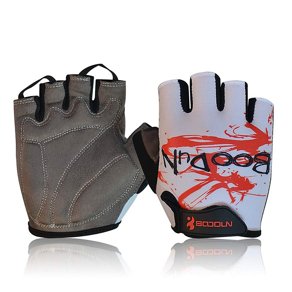 UPANBIKE Cycling Gloves Bike Gloves Half Finger Biking Gloves for Men Women Road Bike MTB Bicycle Gloves Breathable for Cycling Workout Gym Training Outdoor Sports(Large,White)