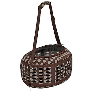 Petmate 21789 Curvations Underseat Small Pet Traveler with Dots, Brown/Gray