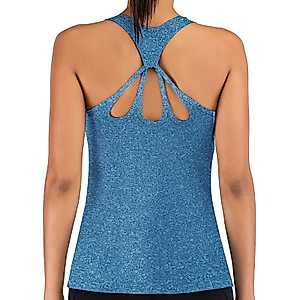 Padaleks Women's Workout Top Sleeveless Backless Summer Shirts Vest Racerback Sports Yoga Tank Tops Activewear