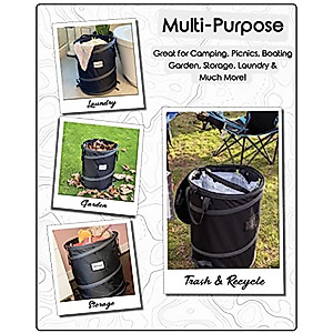 Trailersphere Collapsible Bin Trash & Recycle / Utility, Gone Camping Collection, Perfect for Camping, Laundry, Storage and Garden, Waterproof and Tear Resistance, Trash and/or Recycle