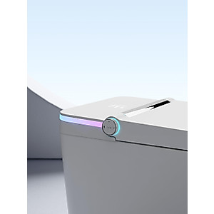 Smart Toilet with Built-in Bidet Seat, Tankless Toilet with Auto Lid Opening, Closing and Flushing, Heated Seat, Digital Display, Elongated