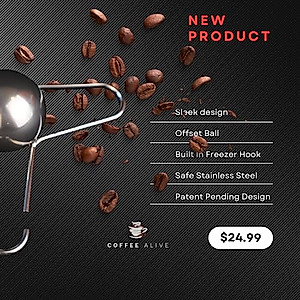 Coffee Alive Extract Chilling Espresso Ice Ball, gift for coffee enthusiasts. Espresso Chiller. Lock in more flavour with frozen stainless steel ball espresso.