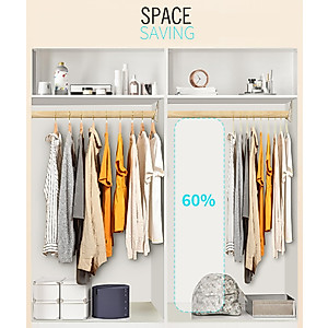 ManGotree Velvet Hangers, Coat & Suite Hangers, No-Slip Felt Hangers, Ultra-Slim Space Saving Hangers, Sturdy Clothes Hangers, 360° Swivel Golden-Plated Hook, 36 Pack (Beige)