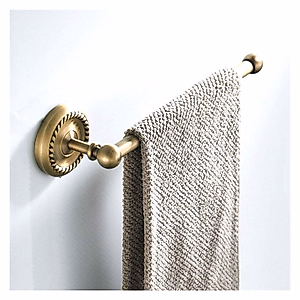 Towel Rack Single Towel Bar Retro Wall Mount Towel Rack Simple European Style Antique Brass Towel Rail for Bathroom Kitchen Home Decoration