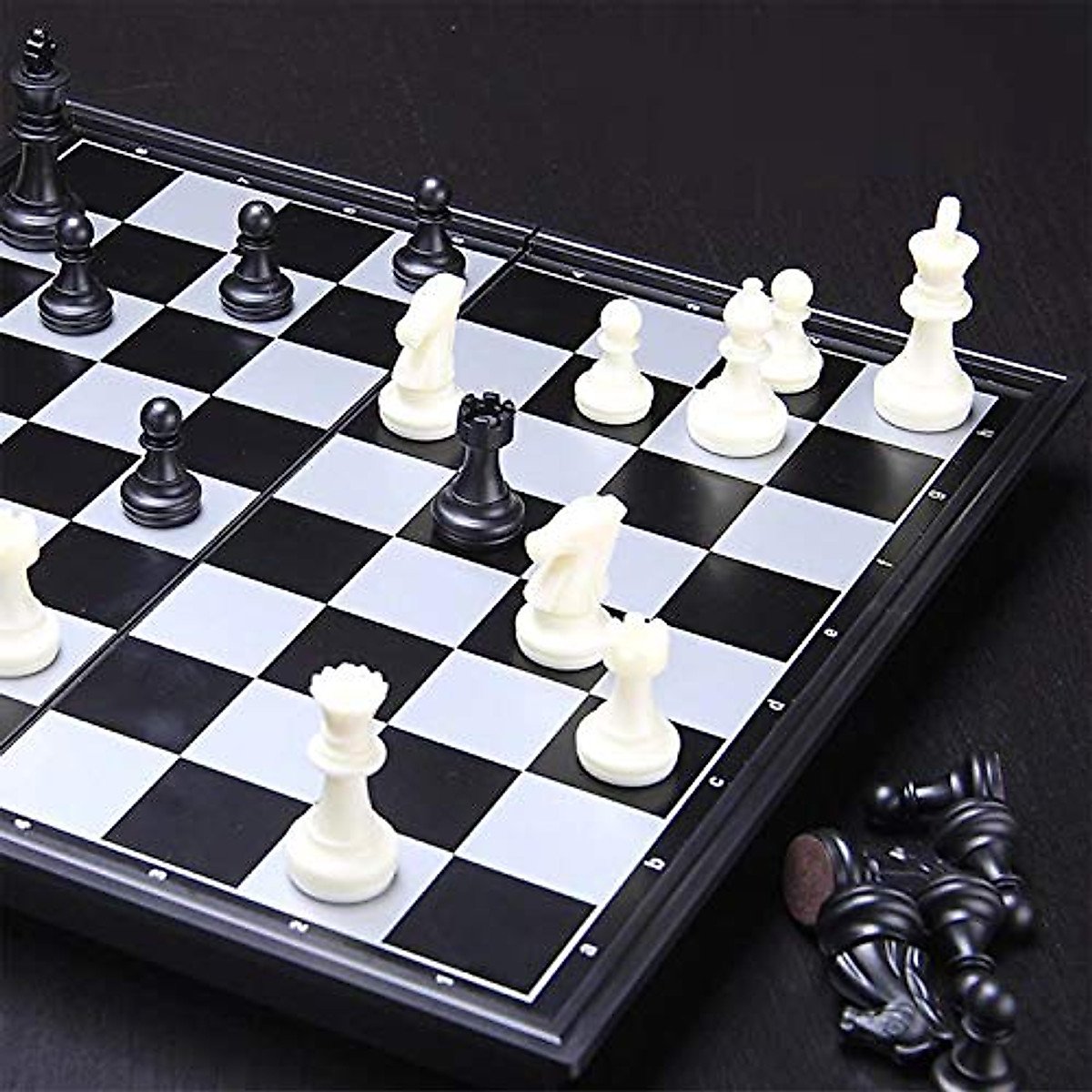 13 Inches Magnetic Travel Chess Set with Folding Chess Board for Beginner, Kids and Adults