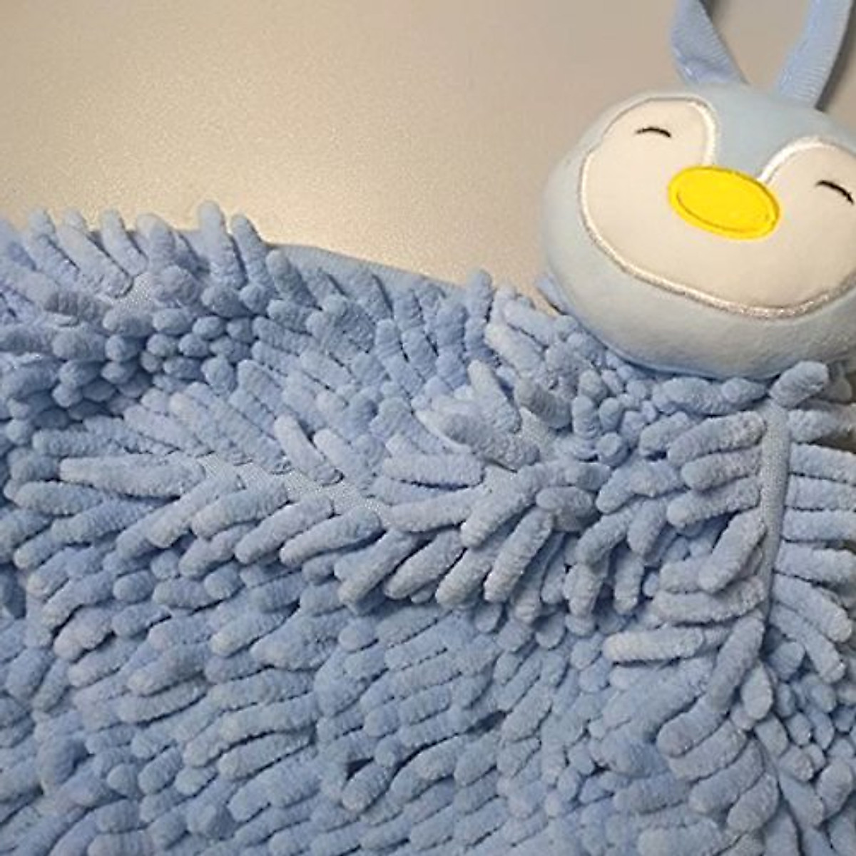 WINGOFFLY 3pcs Absorbent Hand Towel Set Chenille Microfiber Soft Kitcken Wash Towel with Rope Hanging, Pig + Owl + Penguin