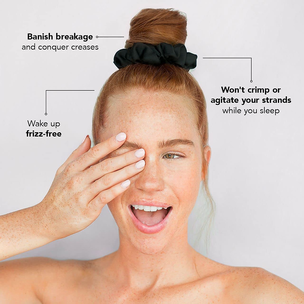 Kitsch Matte Scrunchies for Women - Hair Ties for Thick, Thin or Girls' Hair | Soft, Cute 5pc Set (Blush/Mauve)