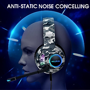 Gaming Headsets for Xbox One PC PS4 PS5 - Computer Over Ear Headphones with Noise Cancelling Mic & Stereo Sound for Nintendo Switch - Camo