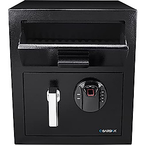 BARSKA AX13108 Biometric Keypad Digital Multi-User Security Business Depository Drop Safe with Front Load Drop Box for Money, Cash, and Mail