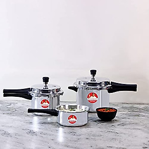 Wonderchef Platinum Pressure cookers combo 2L,3L & 5L Silver