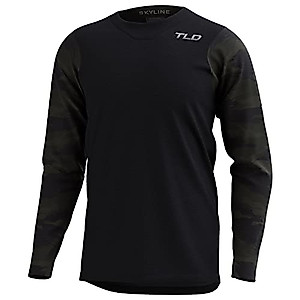 Troy Lee Designs Cycling MTB Bicycle Mountain Bike Jersey Shirt for Men, Skyline LS Chill (Hide Out Black, MD)