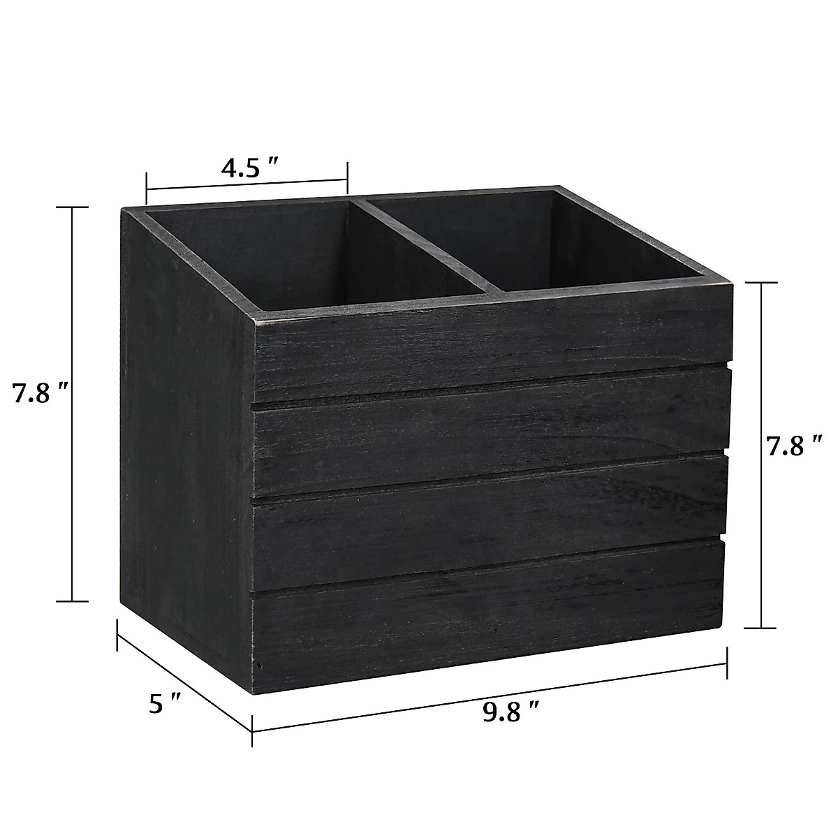 Utensil Caddy Cutlery Organizer Silverware Holder, Kitchen Cooking Utensil Crock Holder for Countertop,Large Utensil Flatware Organizer Storage Box with 2 Compartments,Utensil Crock Organizer Counter…