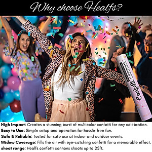 Confetti Cannon Party Poppers Shooters, (6 Pack) Healfs biodegradable Multicolor Confetti Blaster for Birthday Graduation Wedding Christmas New Year’s Eve