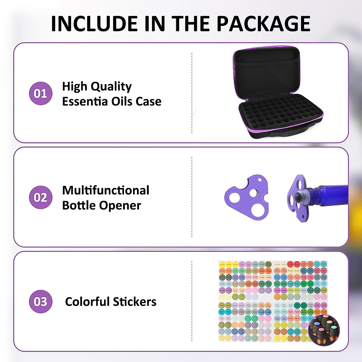 60 Bottle Essential Oil Storage Organizer Carrying Case, Essential Oils Holders Organizer Essential Oil Bag Holds 5ml 10ml 15ml Oils Bottle,Compatible with do Terra,Young Living,Vallejo,Army Painter