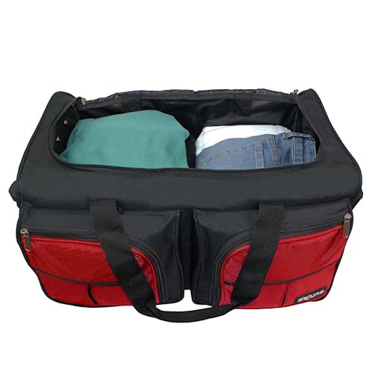 Dejuno 20-Inch Carry-on Rolling Duffle Bag, Red, One Size